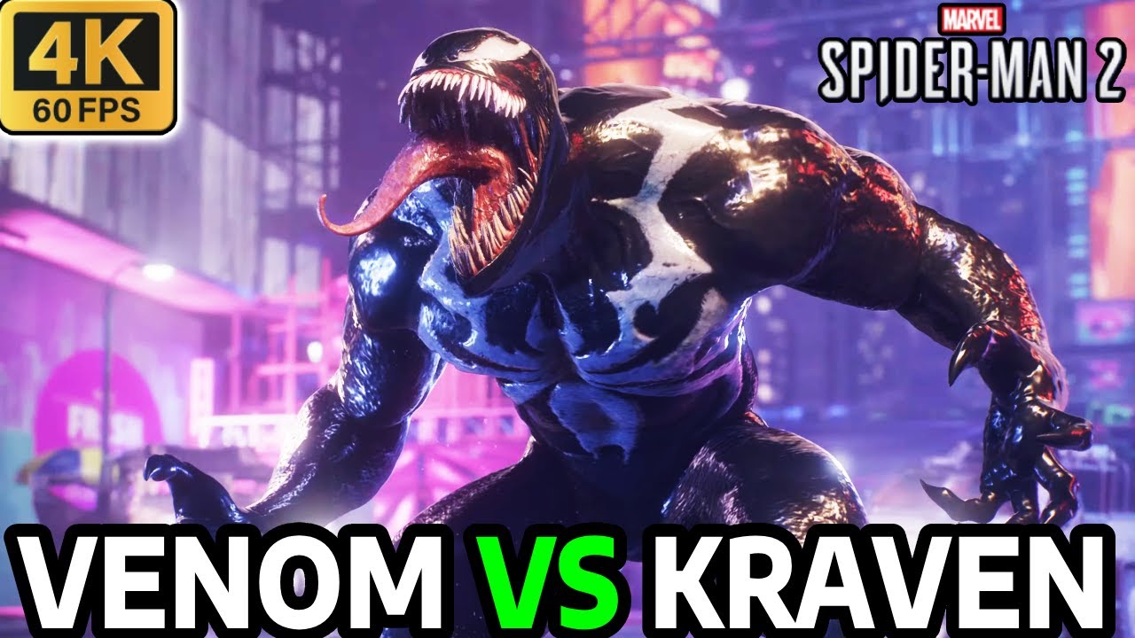 Venom goes on a Rampage and Fights Kraven - SPIDER-MAN 2 PS5 (4K 60FPS ...