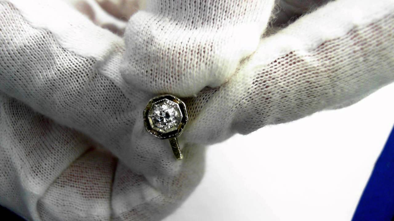 Victorian Era (Circa 1870) Engagement Ring - 1/2 Ct Diamond in 14K ...