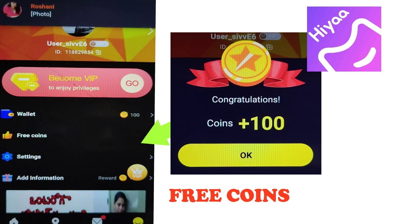 hiyaa app 10000 free coins | hiyaa app vip free - YouTube