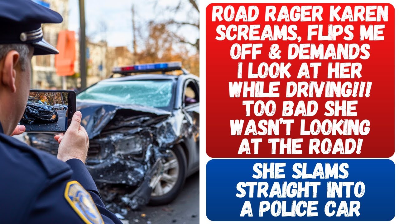 ROAD RAGER KAREN SCREAMS, FLIPS ME OFF & DEMANDS I LOOK AT HER! SHE ...