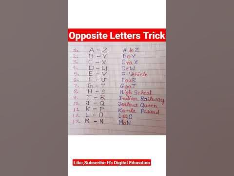 Opposite letters trick ||opposite letter trick |#new#alphabet #opposite ...