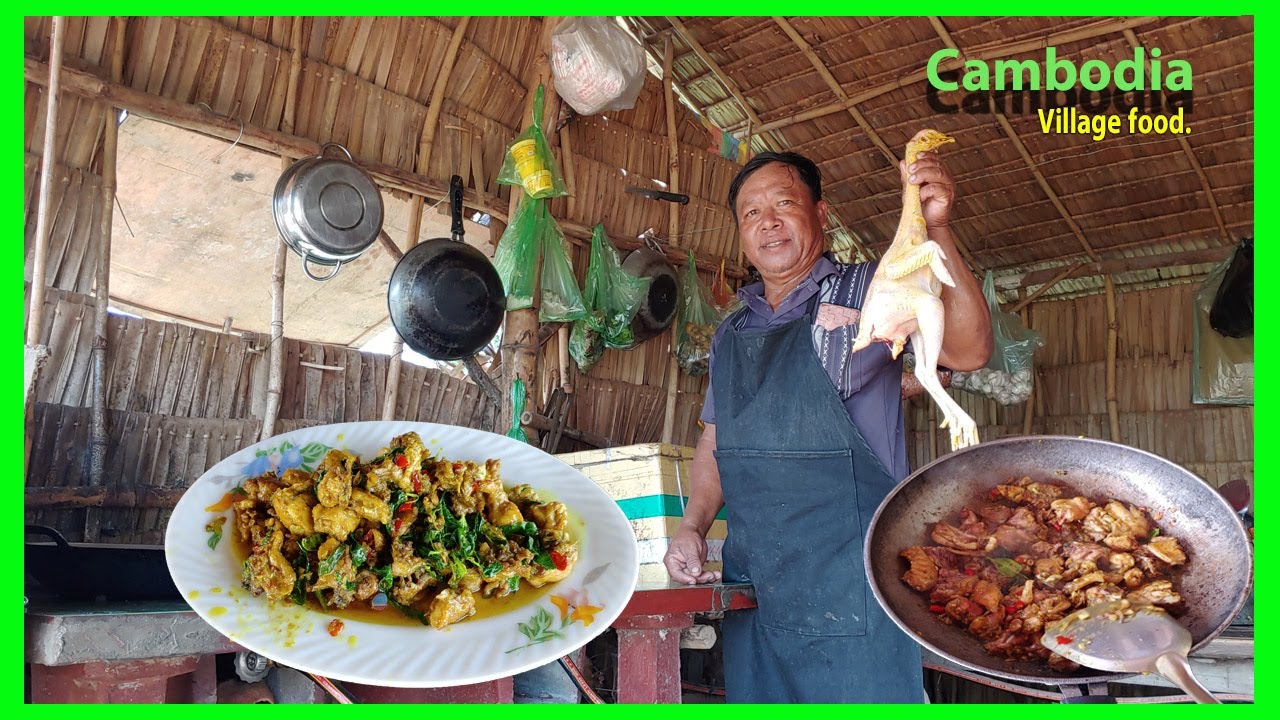 Spicy Fried chicken! Village khmer food in Sangkat Ponhea Pon Cambodia ...
