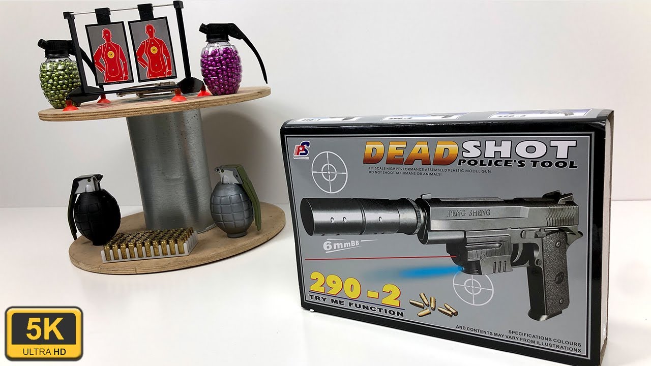 (5K) 6mm Throwing Bullet Laser Silencer Gun. Peng Sheng BB Gun. 1/1 ...