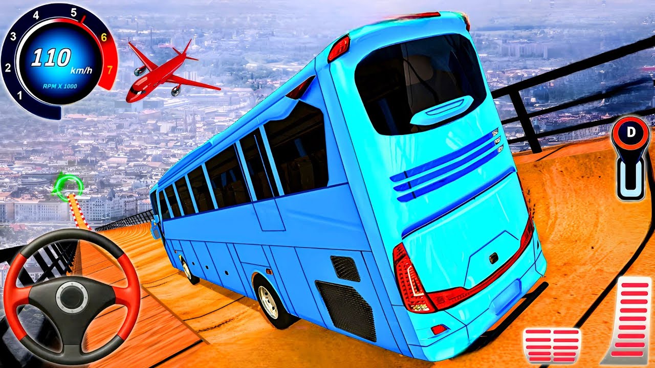 Sky Bus Mega Ramp Drive Simulator - Impossible Bus Stunt Driving 3D ...