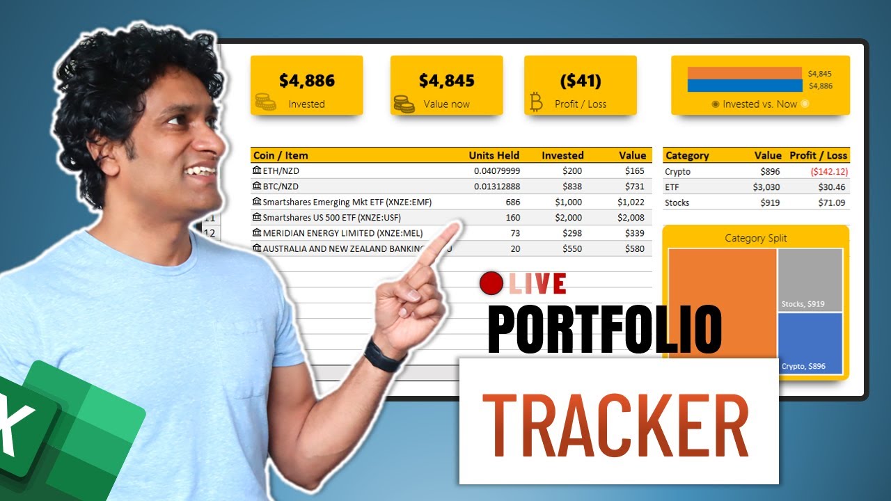 I made a LIVE portfolio tracker in Excel for my investments 💸📉📈 - YouTube