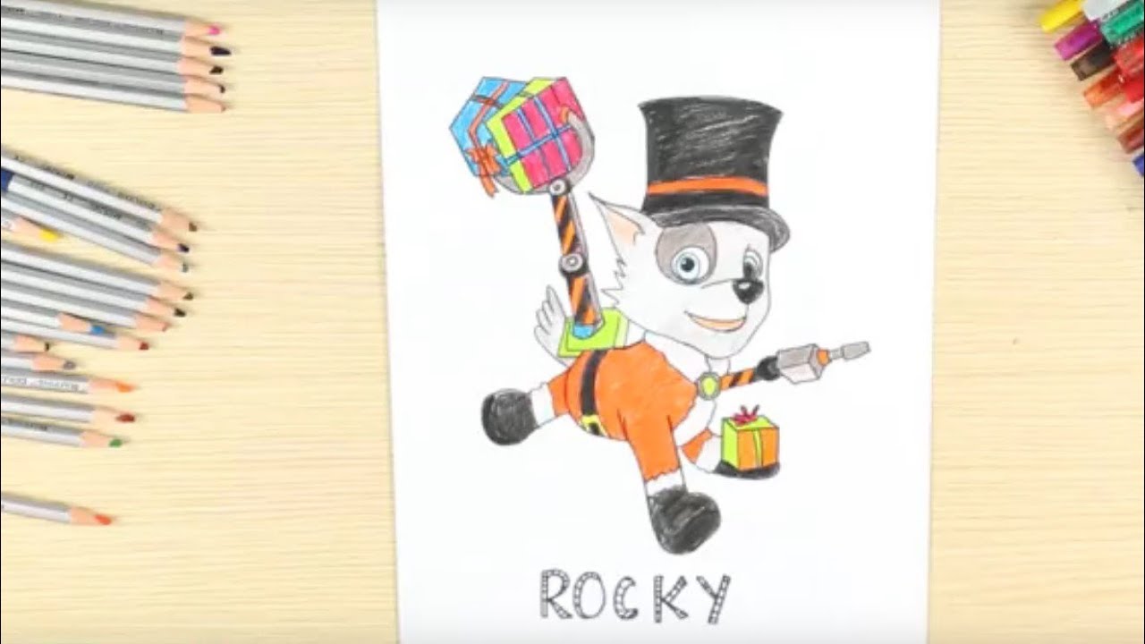 Paw Patrol - How to draw ROCKY - YouTube