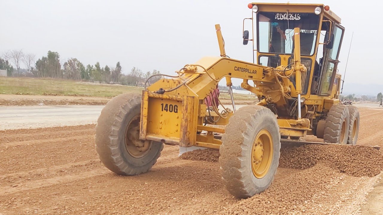 moter grader operater pushing soil and laveling ground || grader ...