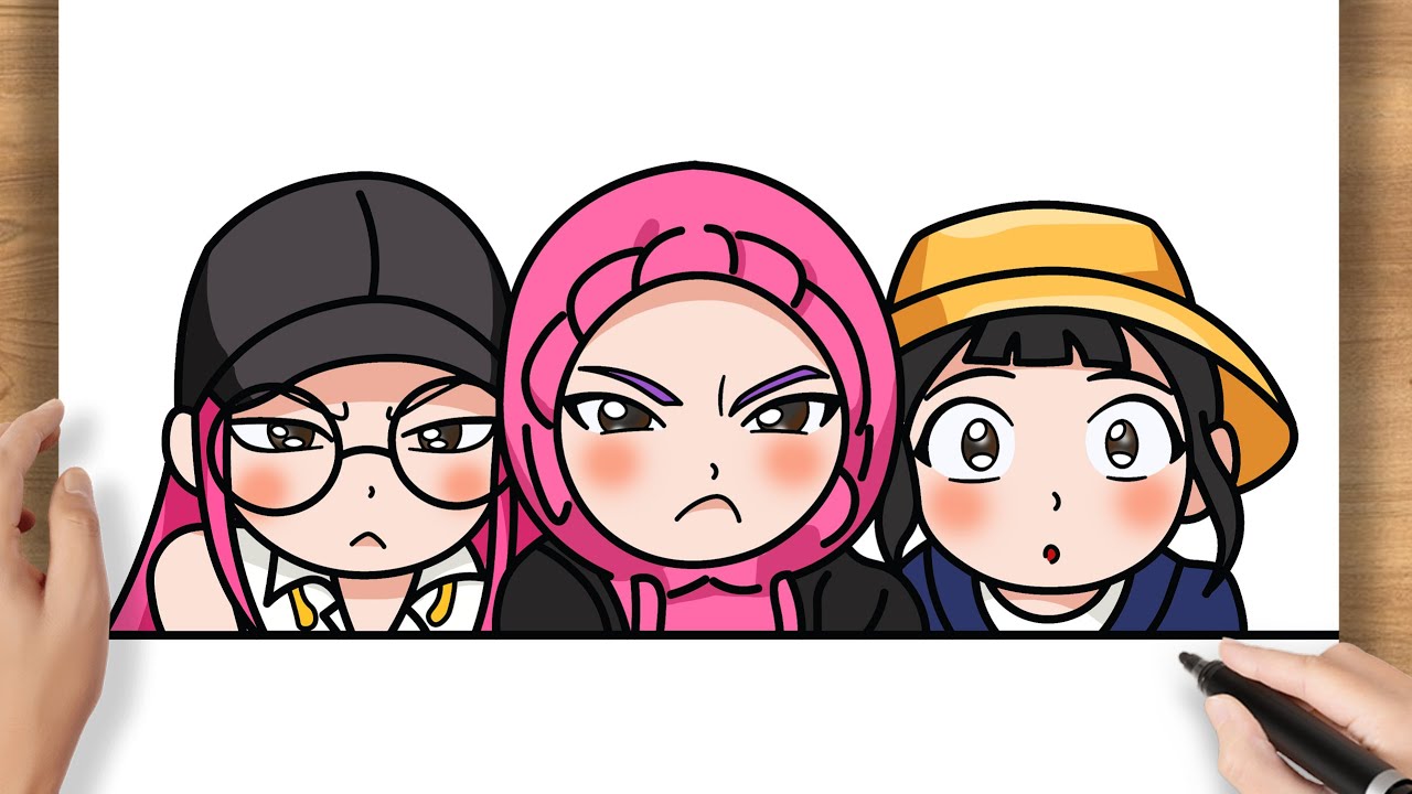 How to Draw Cute Huntrix Kpop Demon Hunters - YouTube