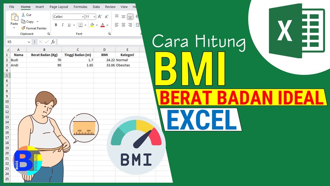 Cara Menghitung BMI di Excel untuk Mengetahui Berat Badan Ideal - YouTube