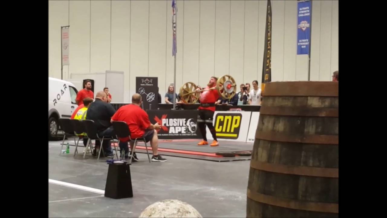 Aaron Page- 182kg Axle Clean & Press at England's Strongest Man 2016 ...