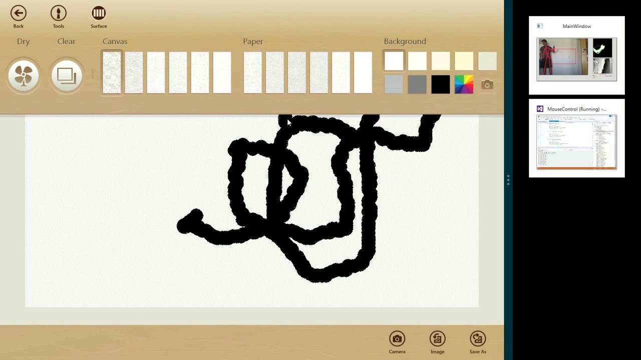 Kinect Hand Cursor Control Windows 8 - Fresh Paint Control - YouTube