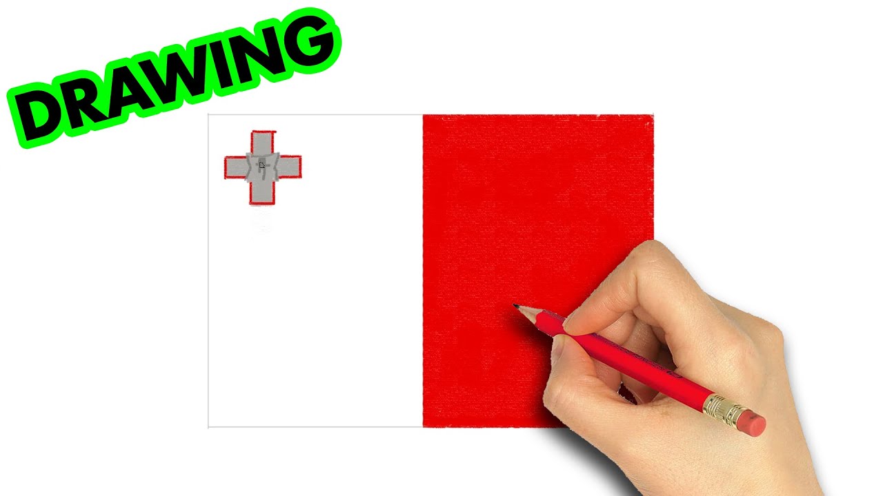 how to draw Malta flag | Art Therapy - YouTube