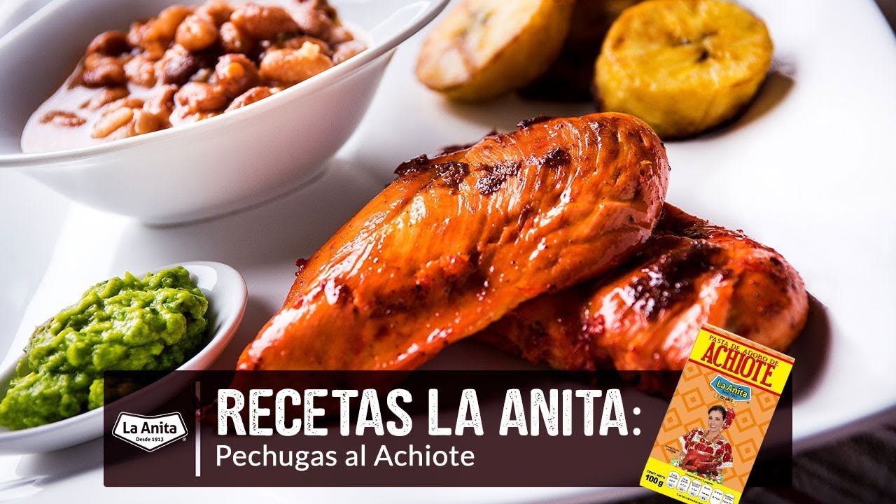 Recetas de pollo: Pechugas adobadas con achiote - YouTube