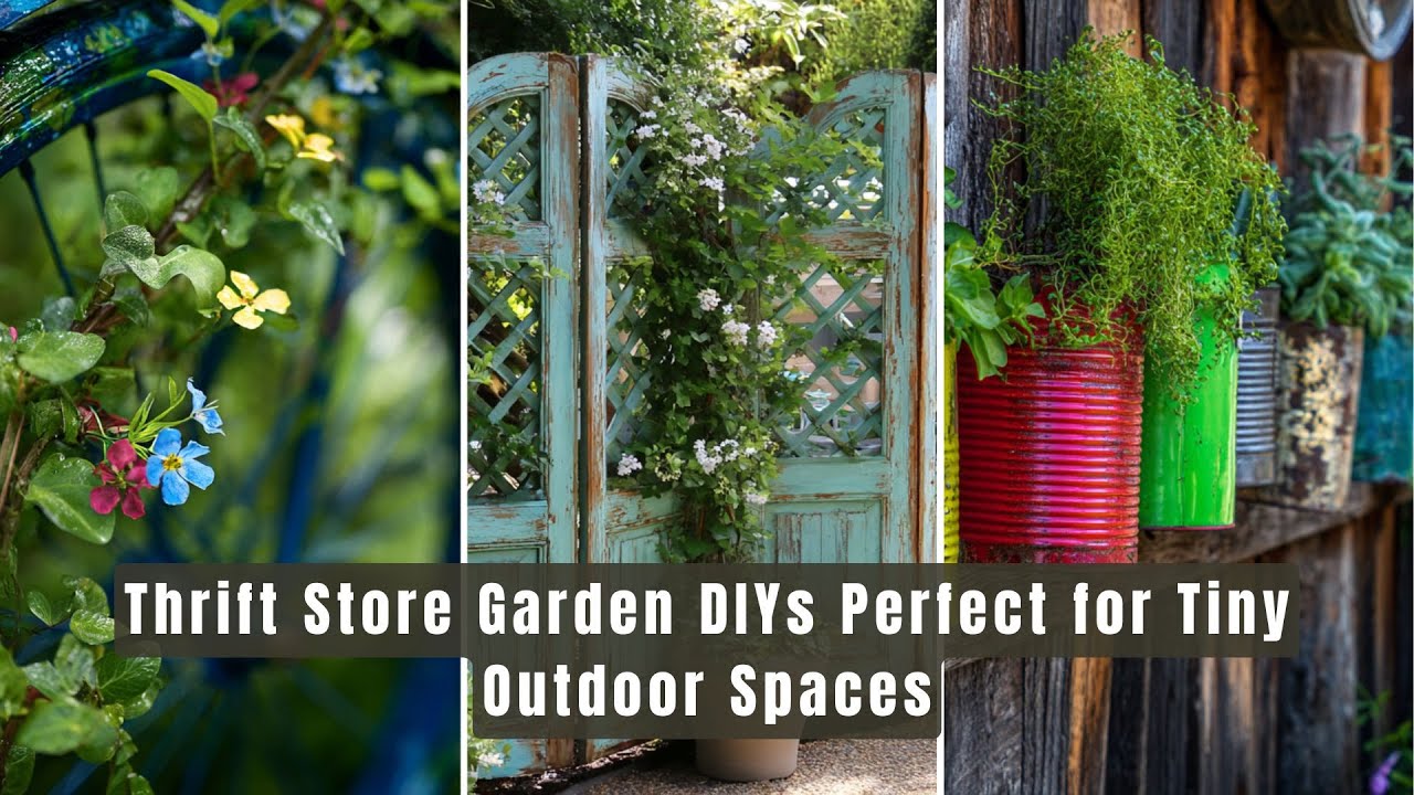 Thrift Store Garden DIYs Perfect for Tiny Outdoor Spaces - YouTube