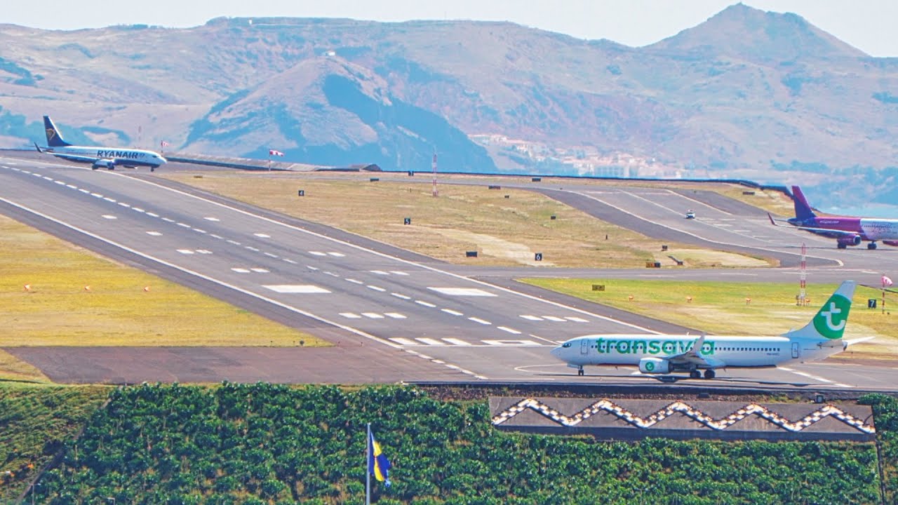 9 GREAT TAKEOFFS from 2 different spots at Madeira Airport - YouTube