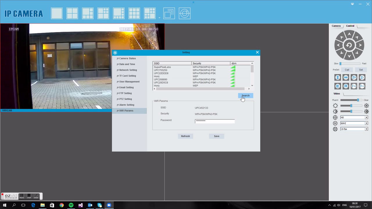 Selecting WiFi Network and Setting Password on CCTV Camera - YouTube