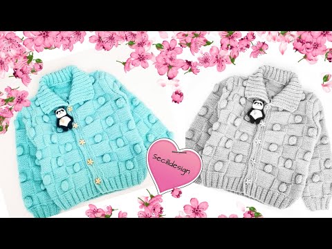 KOLAY YAKALI ÇOCUK HIRKA YAPIMI (1 YAŞ) #knitting #crochet #handmade #örgü #baby