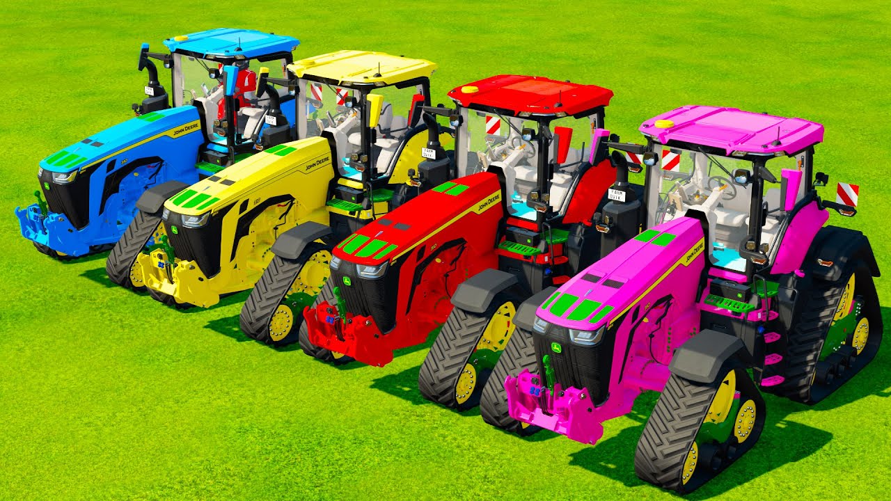 BIG JOHN DEERE TRACTORS TRANSPORTING WITH TRUCKS! - Farming Simulator ...