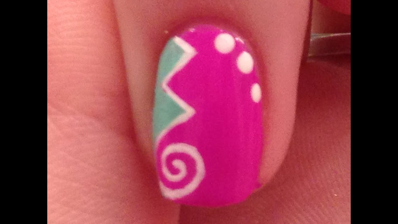 Zig Zag Curl Nail Art Tutorial - YouTube