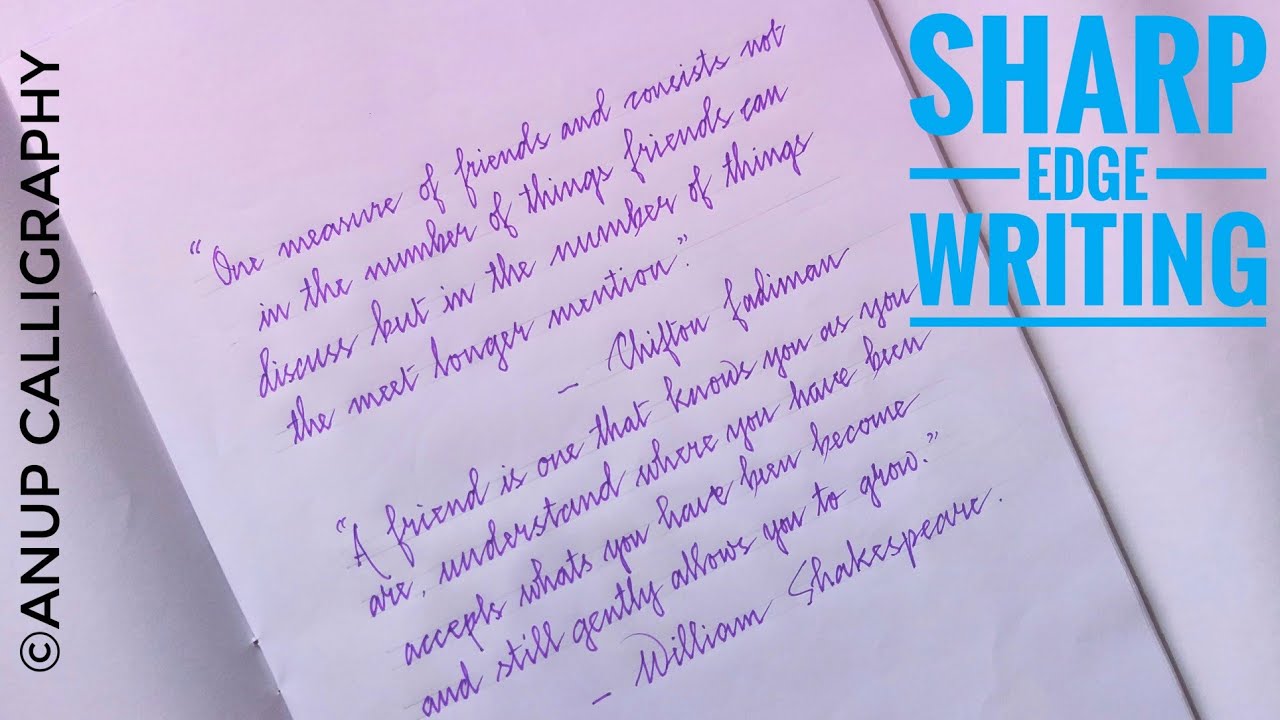Beautiful Sharp edge Cursive handwriting ||Anup calligraphy|| - YouTube