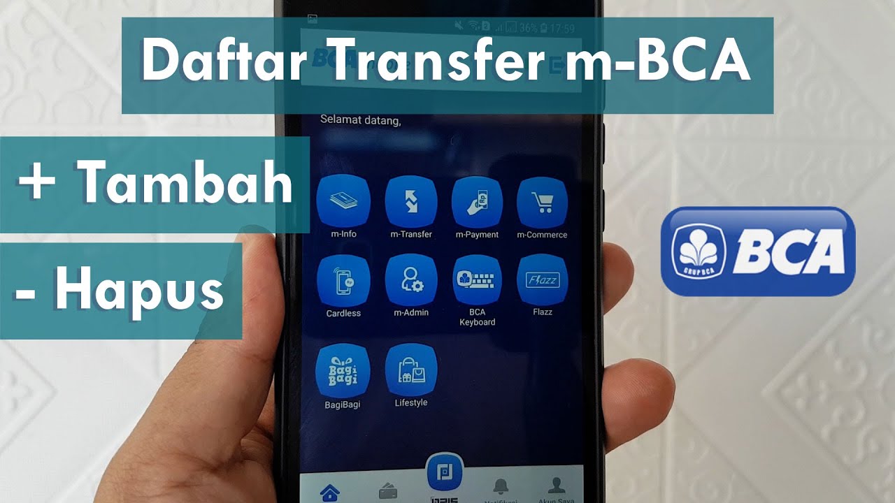Cara Tambah & Hapus Daftar Transfer m-BCA - YouTube