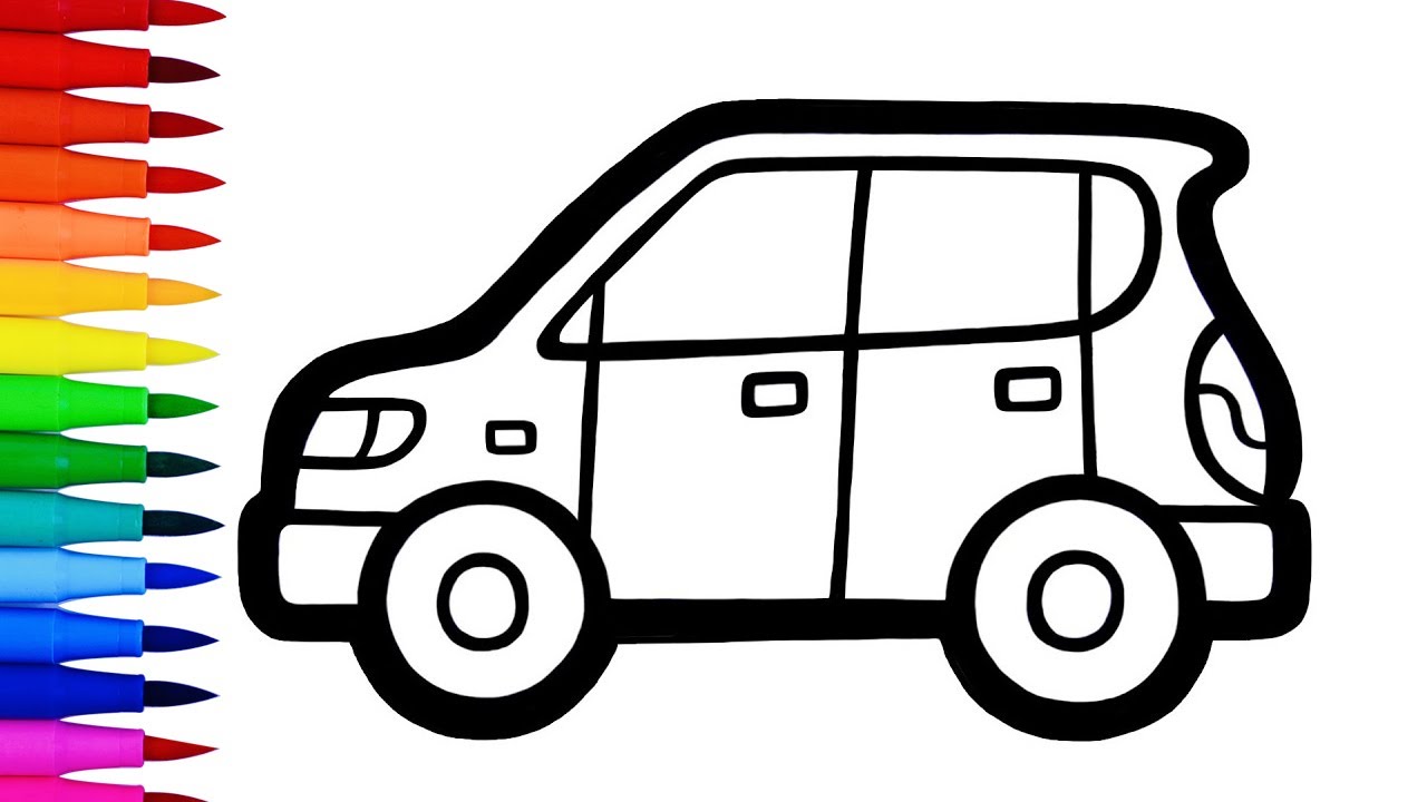 How to draw cute cars and color for kids.Painting and coloring - YouTube