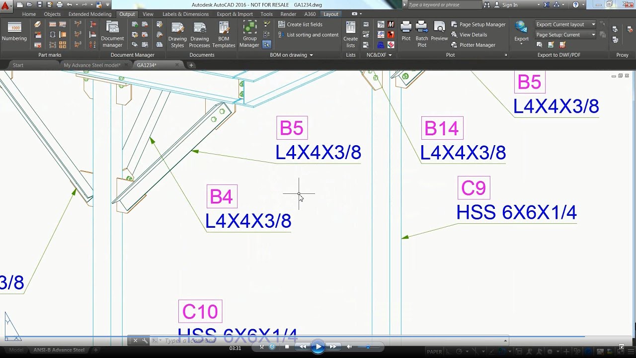 Advance Steel - Customizing the color of leader lines and labels - YouTube