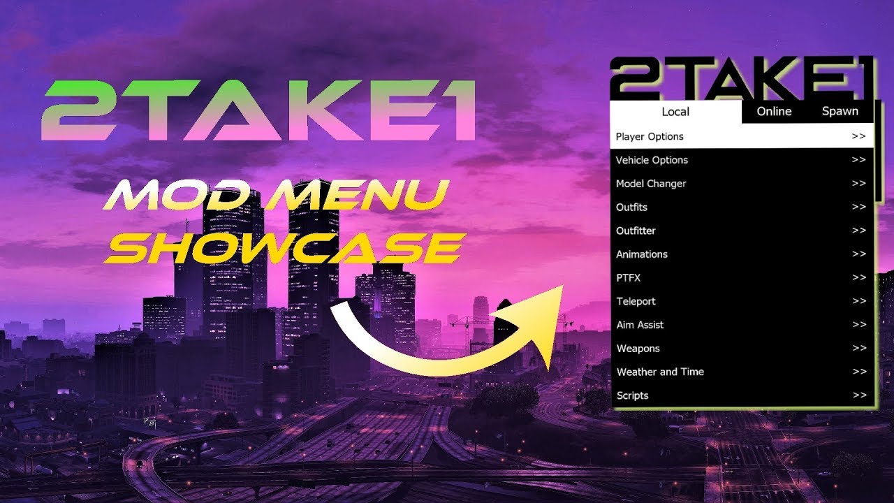 playing gtav with mod menu 2take1 - YouTube