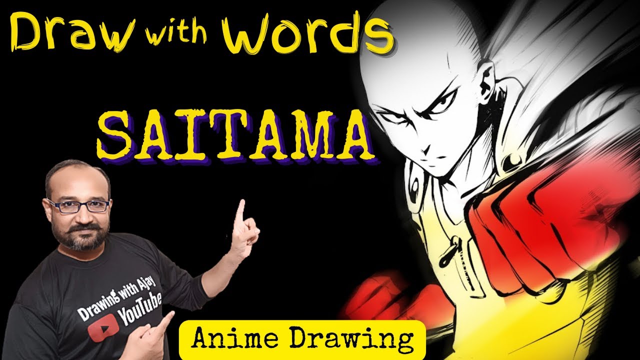 How To Draw SAITAMA with Word ( SAITAMA ) - YouTube