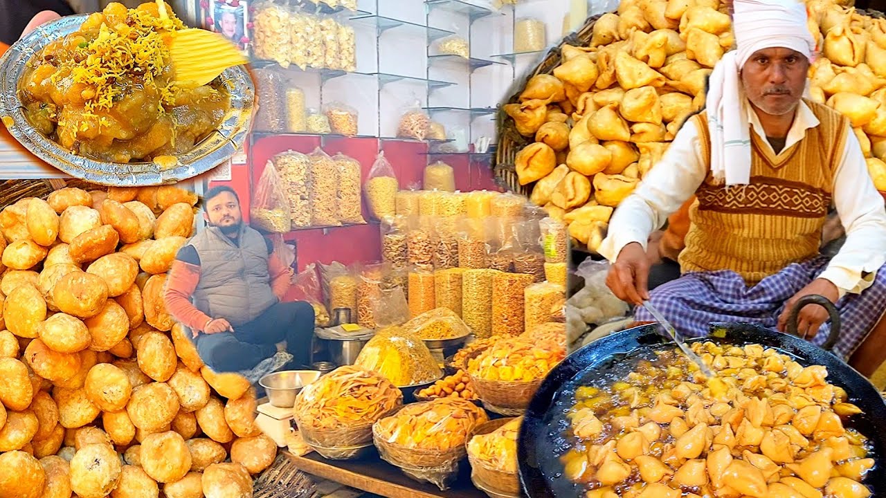 Mohan Halwai Selling Miniature Samosa And Amazing Farsan | Indian ...
