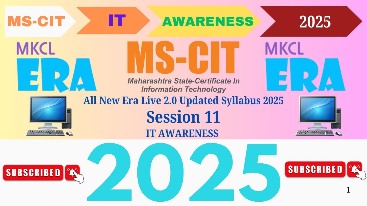MS CIT ERA Session 11 | MS CIT IT Awareness Era Session 11 2025 | Era ...