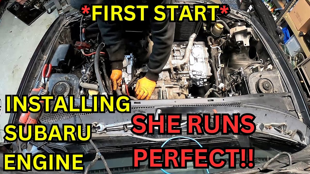 Subaru EJ Rebuild - Installing Engine and First Startup - YouTube