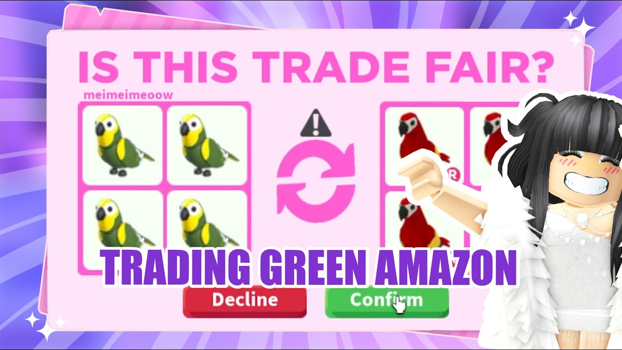 WHAT PEOPLE TRADE FOR *NEW* GREEN AMAZON 🦜 | Adopt Me Trading Rain ...