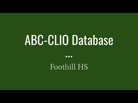 ABC CLIO Database - YouTube