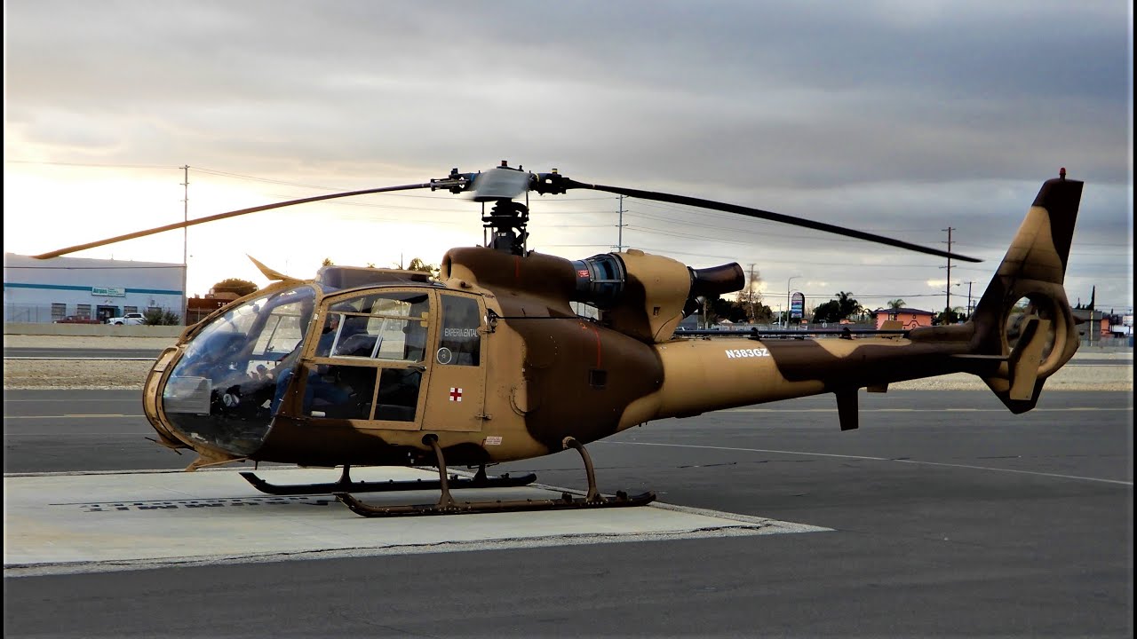 Gazelle Start-Up & Takeoff - Eurocopter Gazelle SA341 N383GZ ...