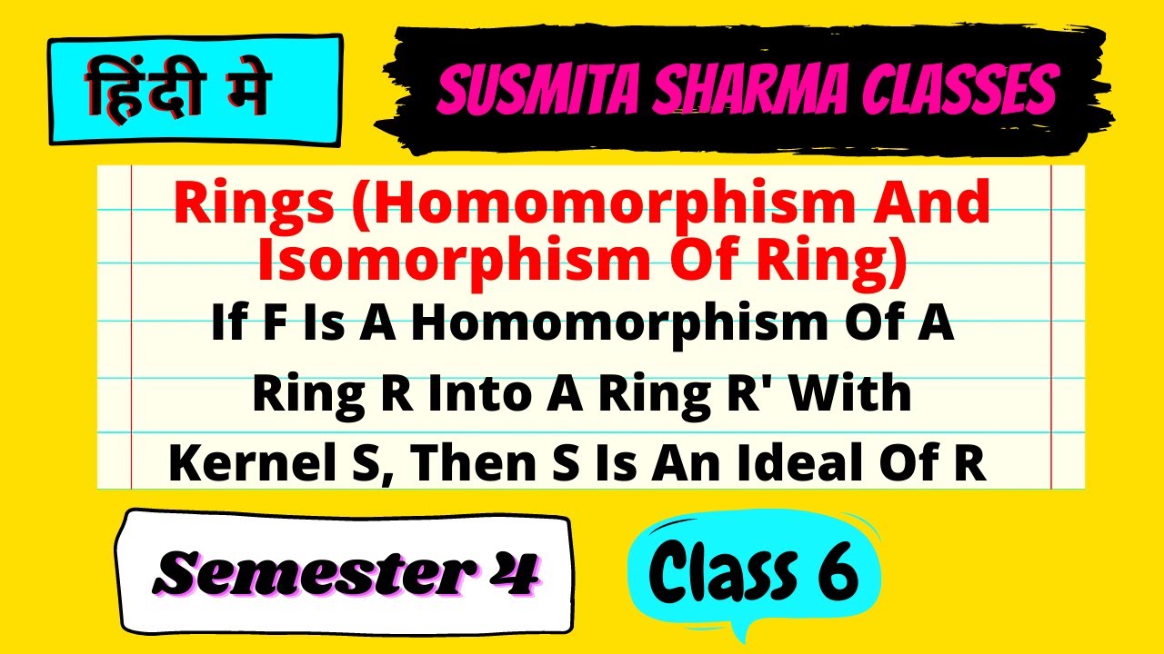 Rings Theory ( Homomorphism And Isomorphism Of Ring) Paper 10 ...