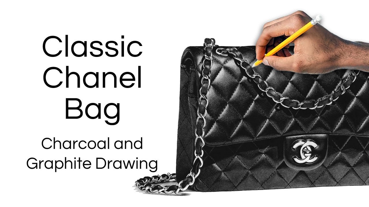 Classic Chanel Bag | Charcoal & Graphite Speed Drawing - YouTube