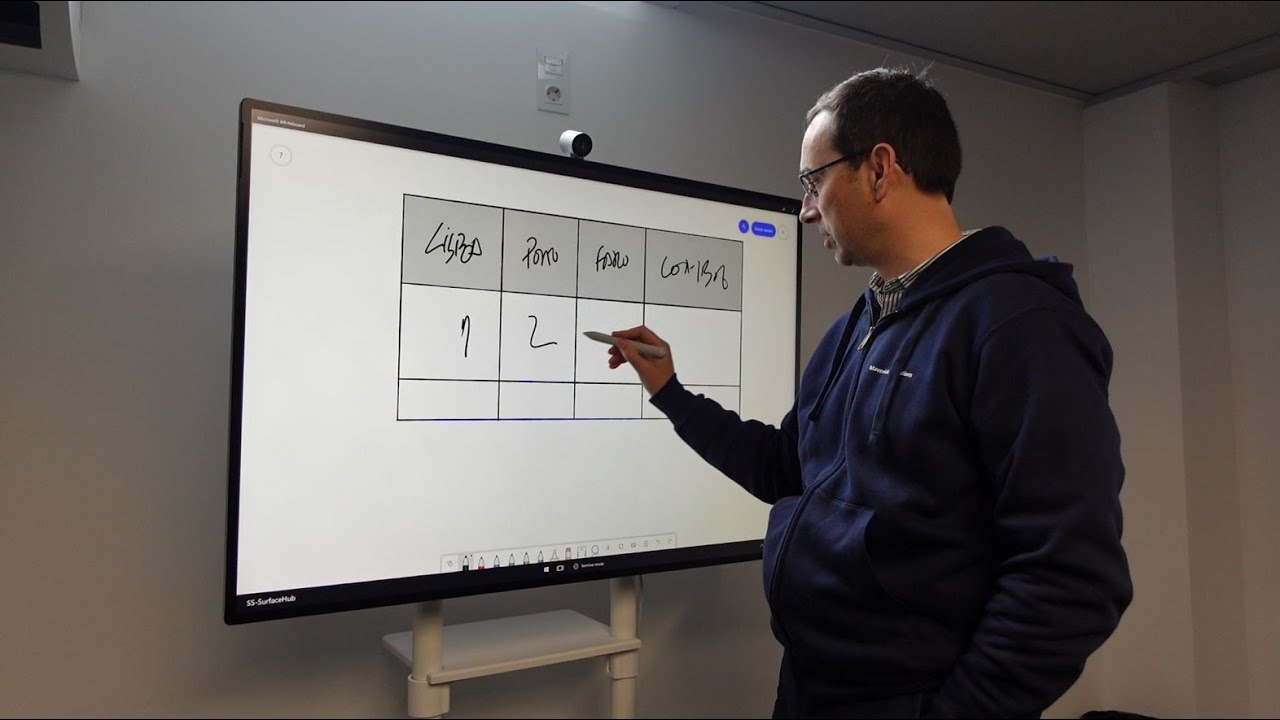 Microsoft Surface Hub - Criar formas e tabelas dinâmicas - YouTube