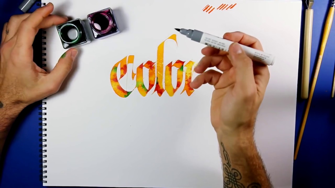 How to write Calligraphy with Ecoline Watercolours ( Watercolour ...