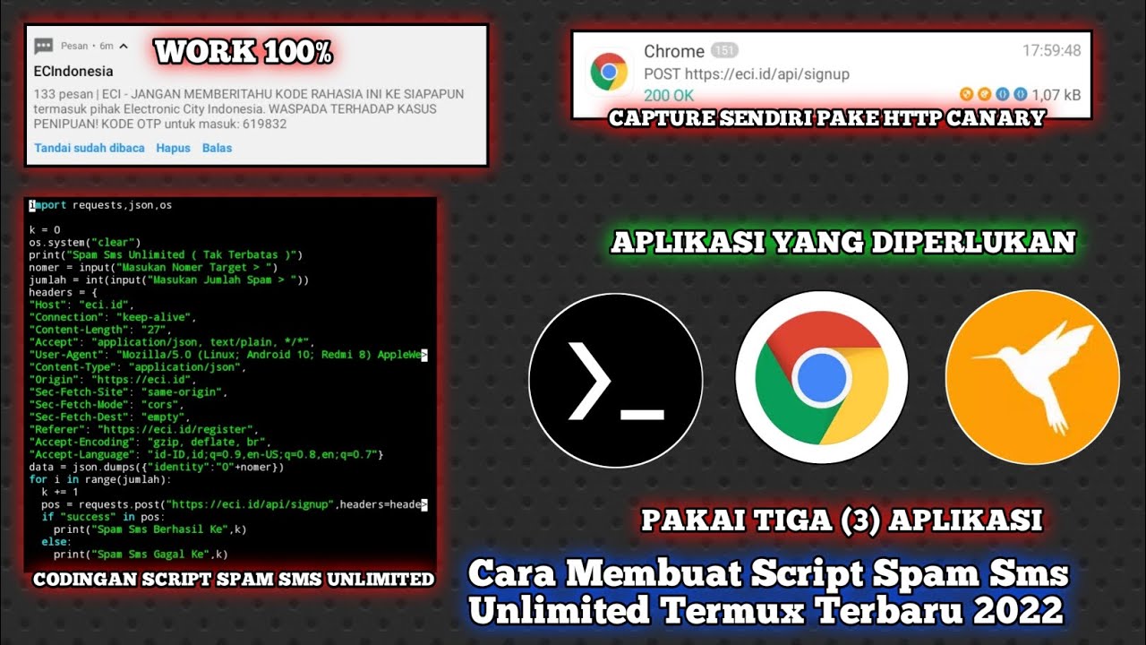 Cara Membuat Script Spam Sms Unlimited Termux Terbaru 2022 - YouTube