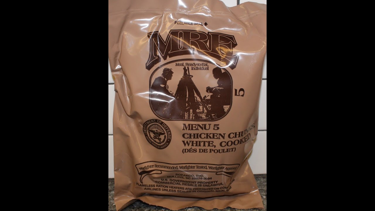 US Military MRE Menu A #5 Chicken Chunks, White, Cooked Review - YouTube