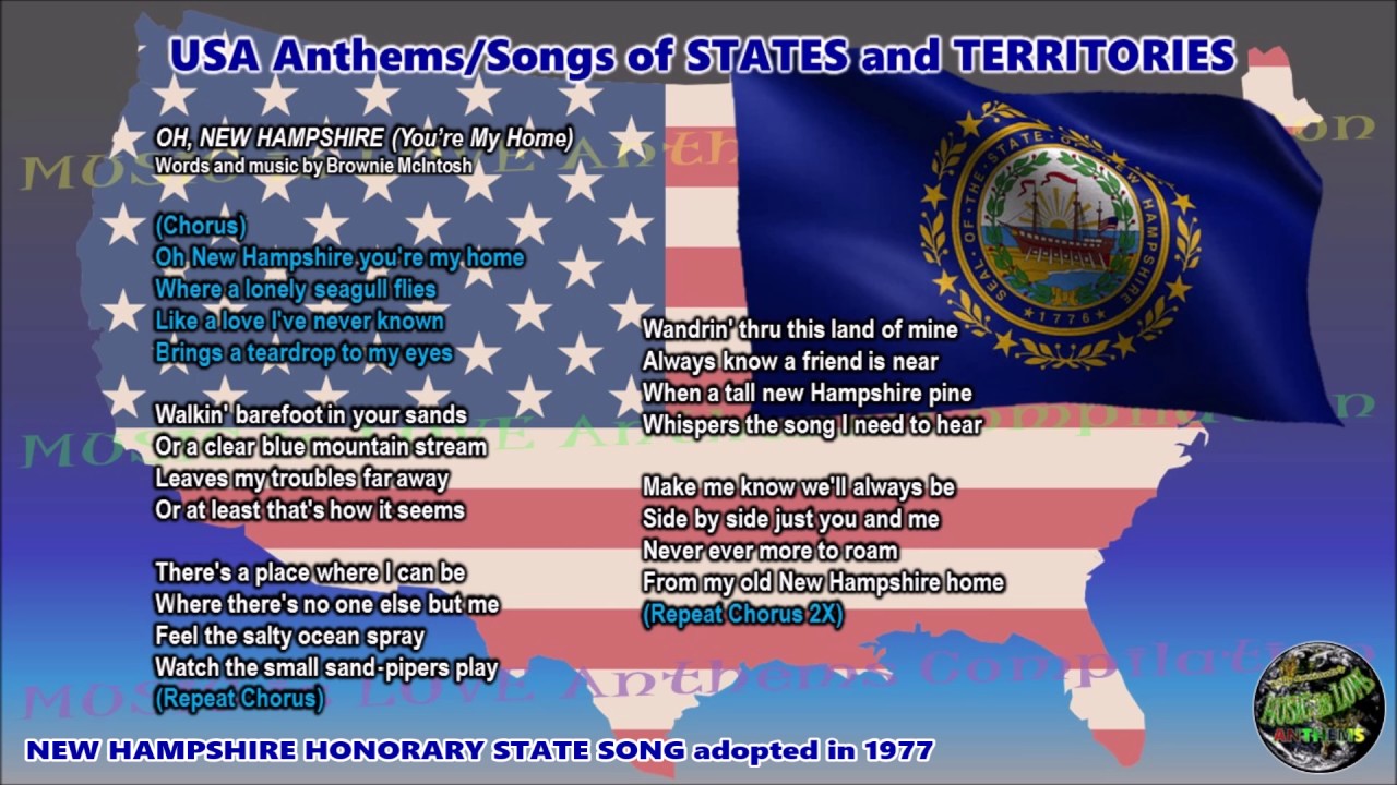 New Hampshire Honorary State Song OH NEW HAMPSHIRE You're My Home with ...