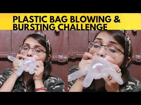 Plastic bag blowing and buring challenge like ballons|very funny video ...