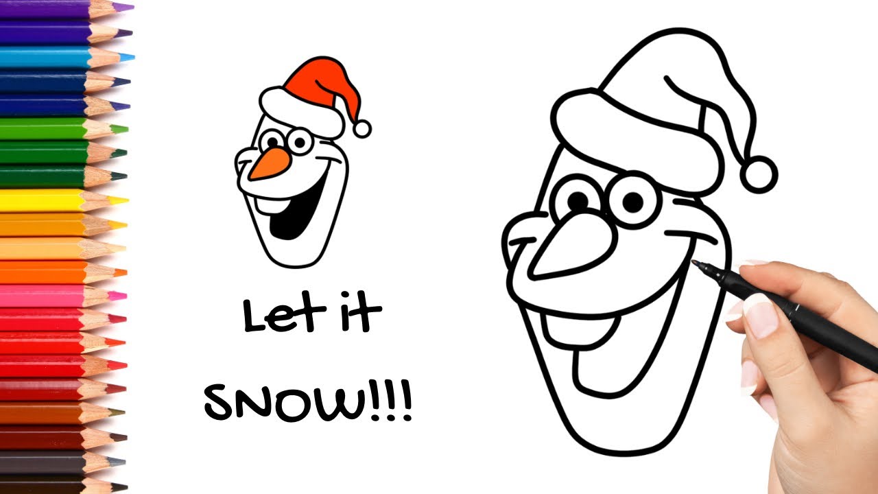 How to draw Olaf Santa hat quickly - YouTube