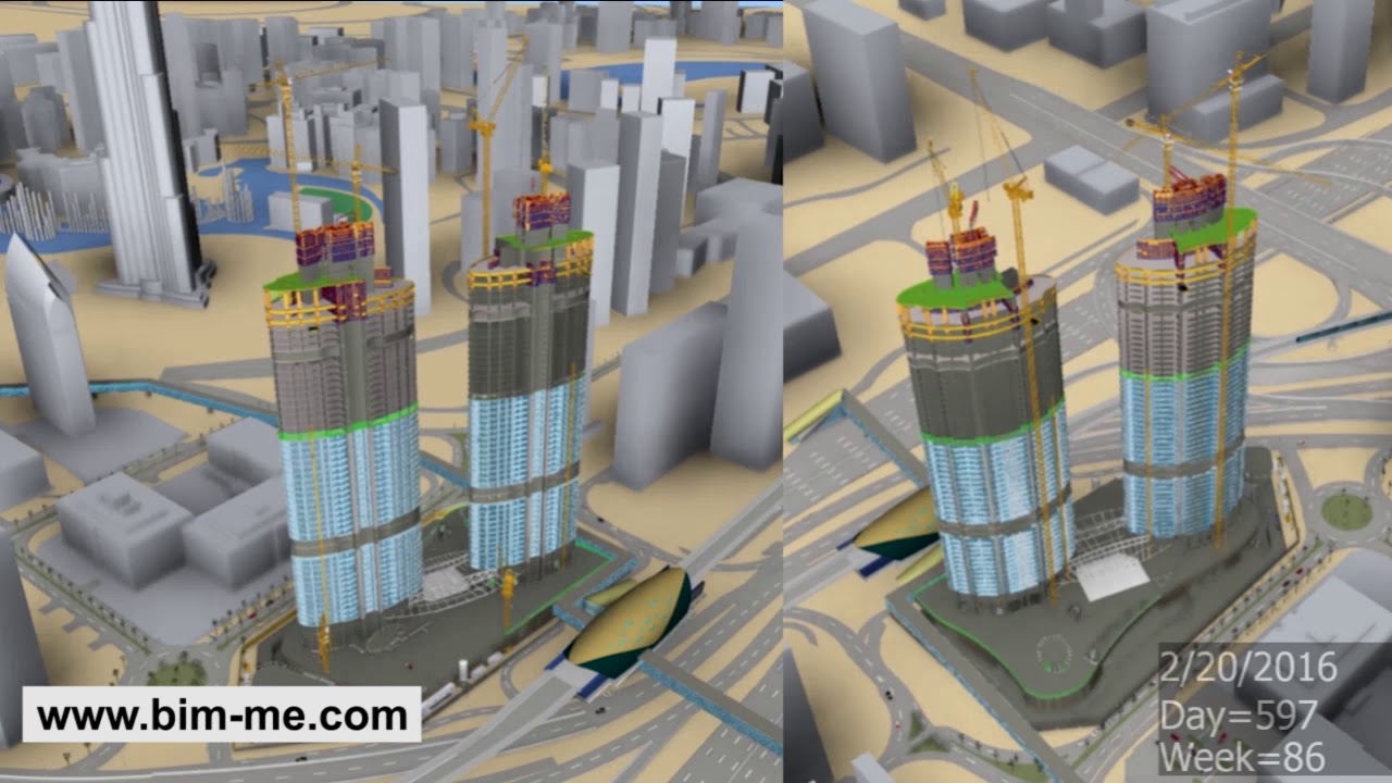 Construction Simulation - The Address Sky View - YouTube