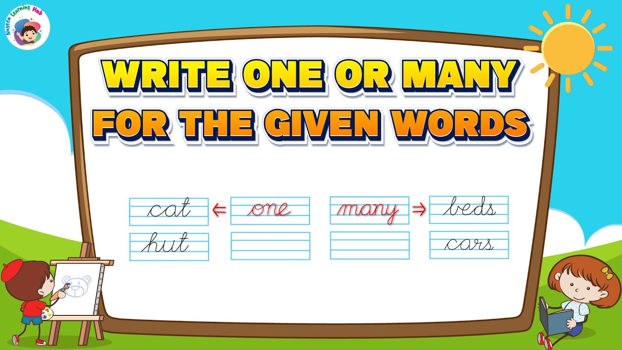 Write ‘one’ or ‘many’ for the given words | Learn Alphabets| ABC ...