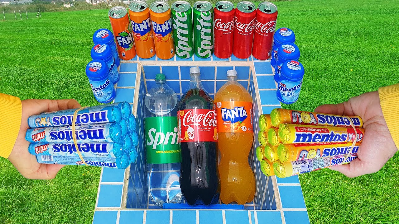 Experiment: Coca Cola of Fanta ! Football, Sprite, Fruko, Big Pepsi ...