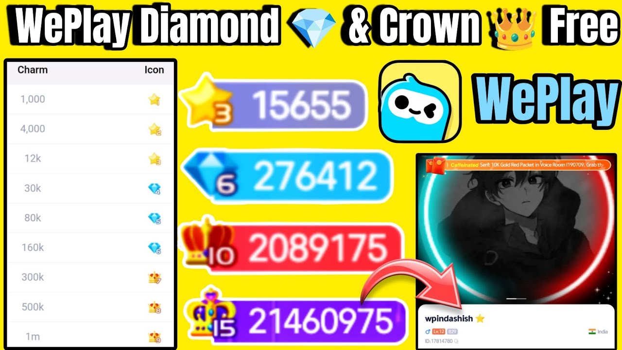 WePlay How to Level Up Charm | WePlay Mai Star or Diamond kaise lagaye - YouTube