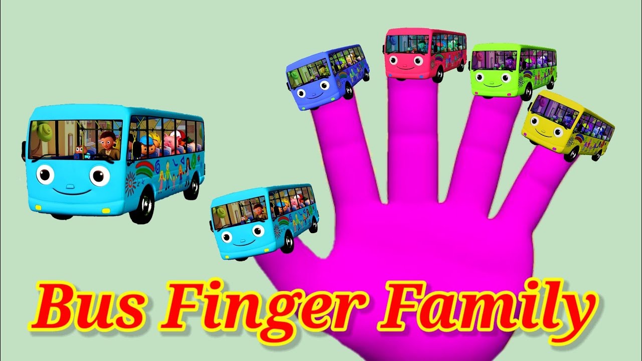 Bus Finger Family Collection | Bus Finger Family Songs | Top 60 Bus ...