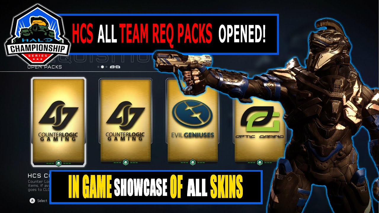 Halo 5: Guardians- All HCS Team REQ Packs Unlocked/ In game showcase of ...